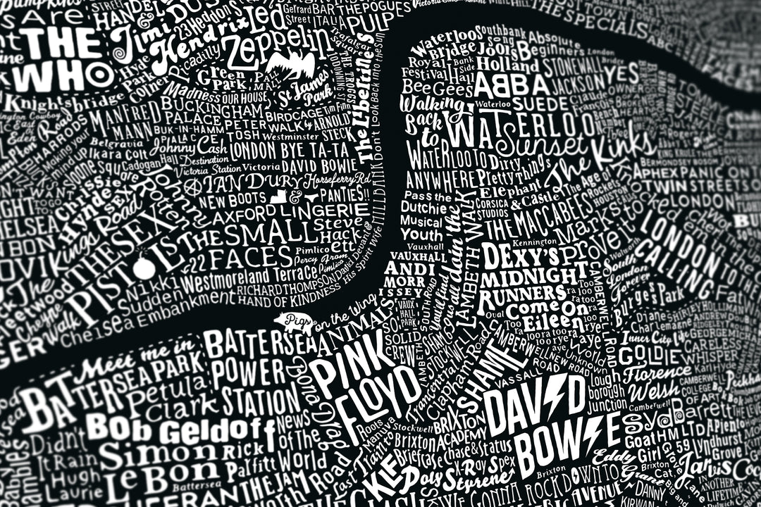 Music Map Of London (Black) – Artefacteria
